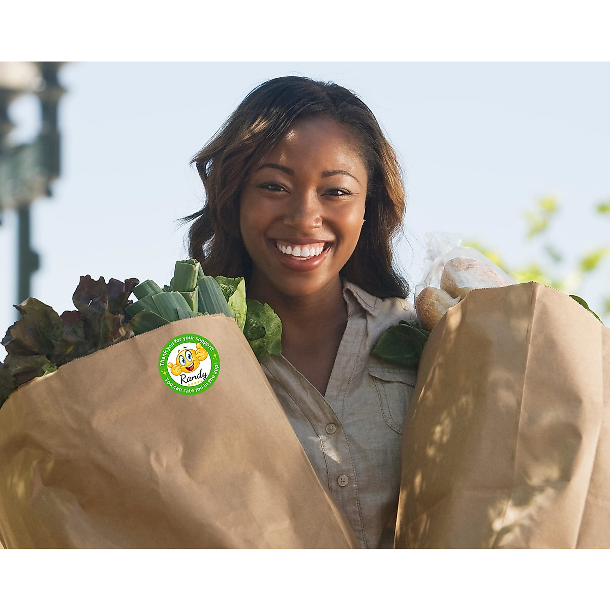 Personalized Delivery Driver Thank You Rating Stickers for Bags,100-count,5 Sheets 2inch diameter