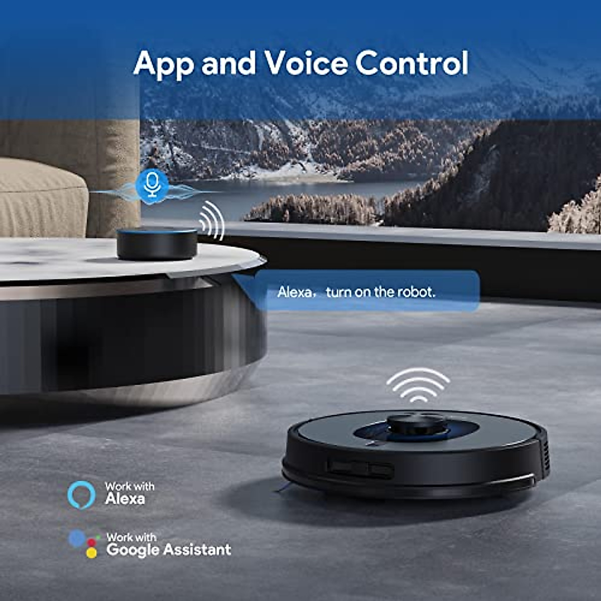 Shellbot Robot Vacuum Cleaner, LiDAR Navigation 4000Pa Robotic and Mop, AI Object Recognition Laser, Multi-Level Mapping, 5200 mAh, 3 in 1, WiFi/App/Alexa, Self Charge Resume Hoover, Gray (SL60)