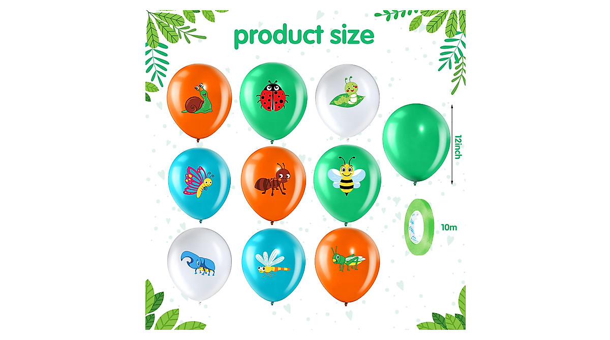 50 Pack Bug Birthday Party Balloons for Fun Celebrations