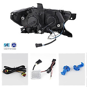 AKKON - [Full LED] For 2016-2023 Toyota Tacoma SR/SR5 LED Sequential Retrofit Projector Black Headlights Assemblies