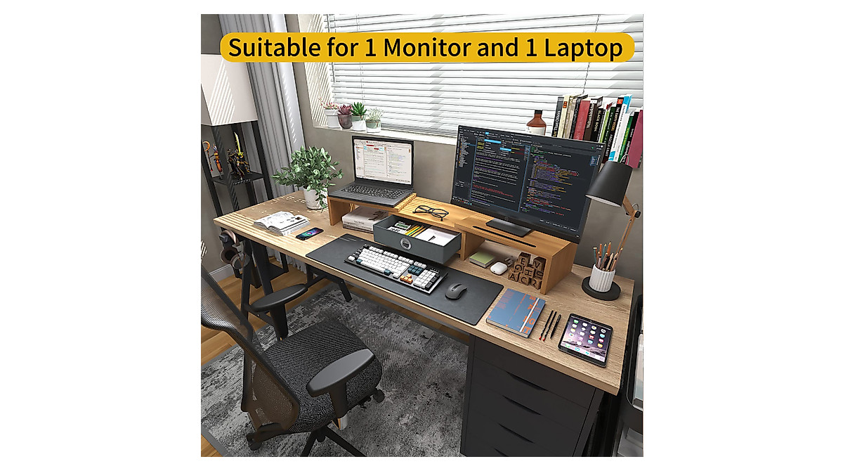 WESTREE Dual Monitor Stand Riser for Ergonomic Workspaces