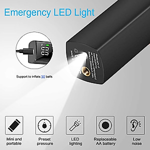 BOMPOW Accurate Electric Ball Pump, Ball Pump for Sports Balls Basketball Air Pump with LCD Display, Air Pumps for Soccer Ball Volleyball Rugby with Inflate Deflate Needles Accessories