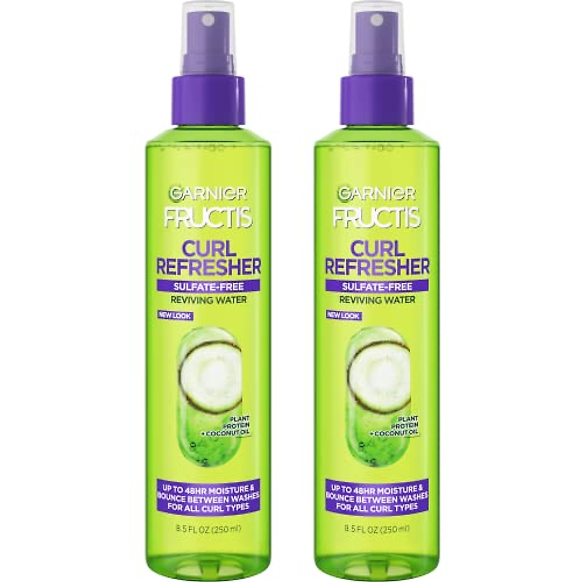 Garnier Fructis Curl Refreshing Reviving Water Spray, Sulfate Free, with Elasto-Protein and Coconut Water, for All Curl Types, 17. fl oz
