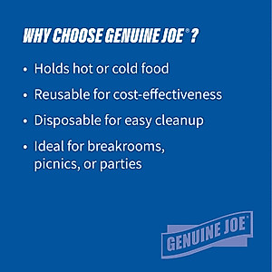 Genuine Joe Round Plastic Black Plates, 9" (Pack of 125)