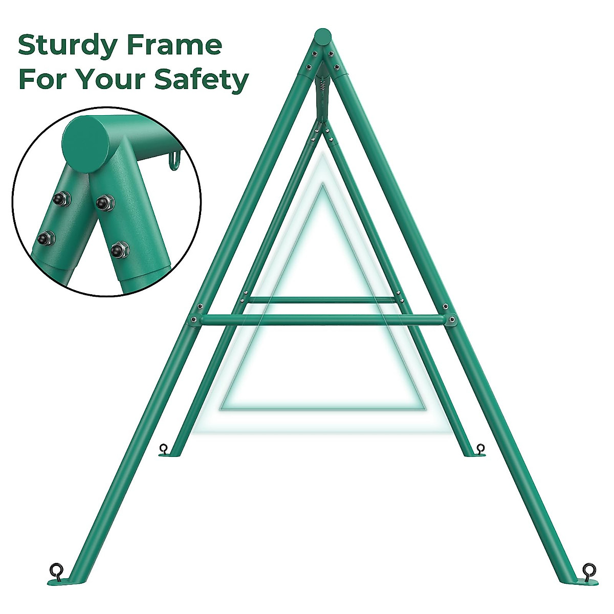Trekassy 440lbs Swing Stand Frame, Heavy Duty Metal Swing Set Frame with Ground Stakes for Kids, Adults, Outdoor, Fits for Most Swings