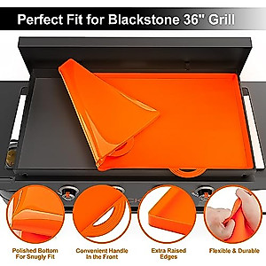 Jusoit 36 inch Blackstone Griddle Cover, Heavy Duty Food Grade Silicone Griddle Mat for Grill Top, Outdoor Blackstone Accessories Protect from Dirt & Rust