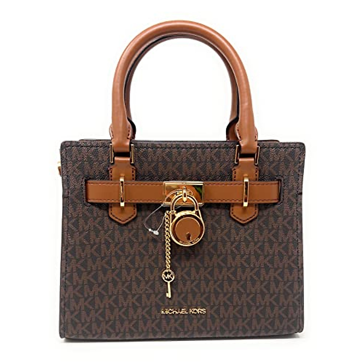 Michael Kors HAMILTON SMALL SATCHEL SHOULDER CROSSBODY BAG MK SIGNATURE BROWN