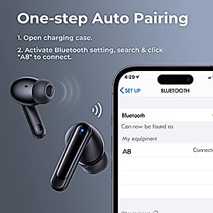 Wireless Earbuds,True Wireless Bluetooth 5.3 Earbuds,60H Playtime IPX5 Waterproof Headphones with LED Digital Display & CVC 8.0 Noise Cancelling Mic in-Ear Earphone for iPhone Android