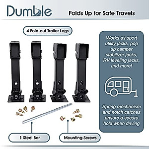 Dumble RV Stabilizer Jacks - 4pk Attachable Telescoping Travel Trailer Jack Stabilizer Stands and Jack Rod