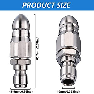 5000 PSI Sewer Jetter Nozzle Pressure Drain Jetter Hose Nozzle for 1/4 Pressure Washer Quick Connector