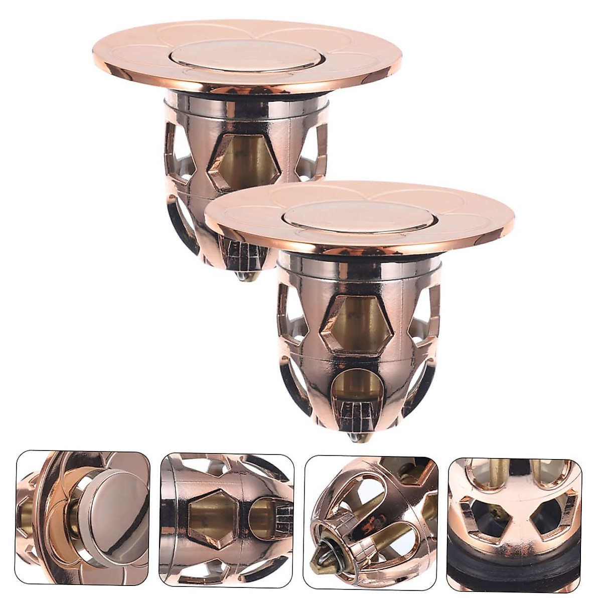 FONDOTIN 2Pcs Bathtub Drain Plug Bathroom Sink Stopper Basin Drain Stoppers for Drainage and Hair Catching Bathtubs and Sinks