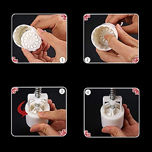 Xdodnev 8pcs Hand Press Cookie Stamp Moon Cake Decor Mould Barrel Mooncake Mold 25g DIY