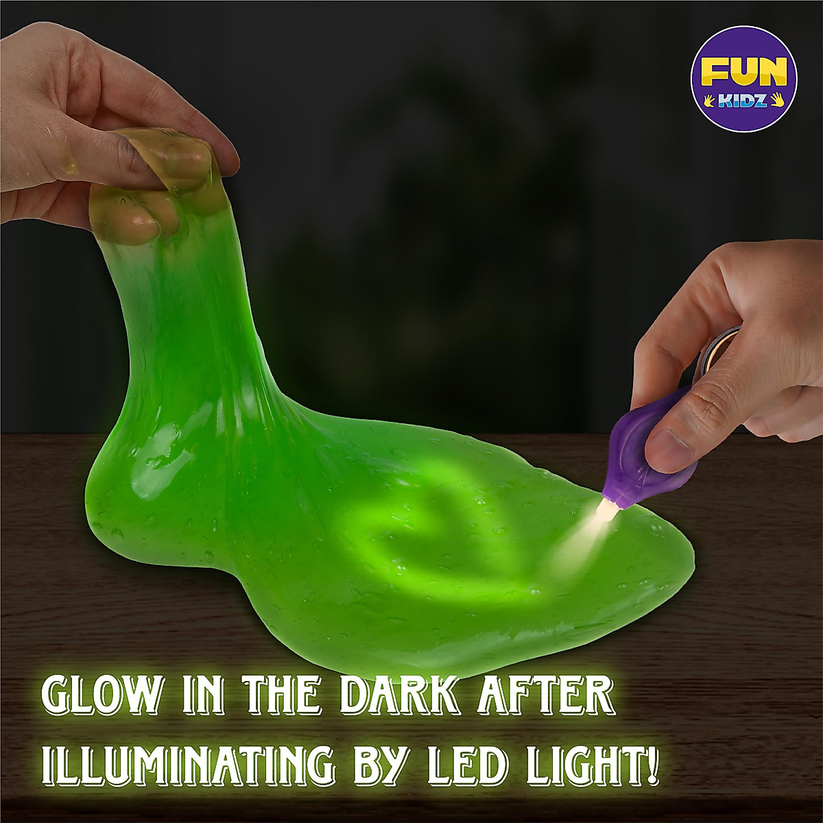 35.16 FL OZ Glow in The Dark Slime for Kids 6+, FunKidz 1040 ML Large Slime Pack Neon Colors Slime Kit Green Blue Pink Yellow Big Slime Gifts for Boys Girls Birthday Party