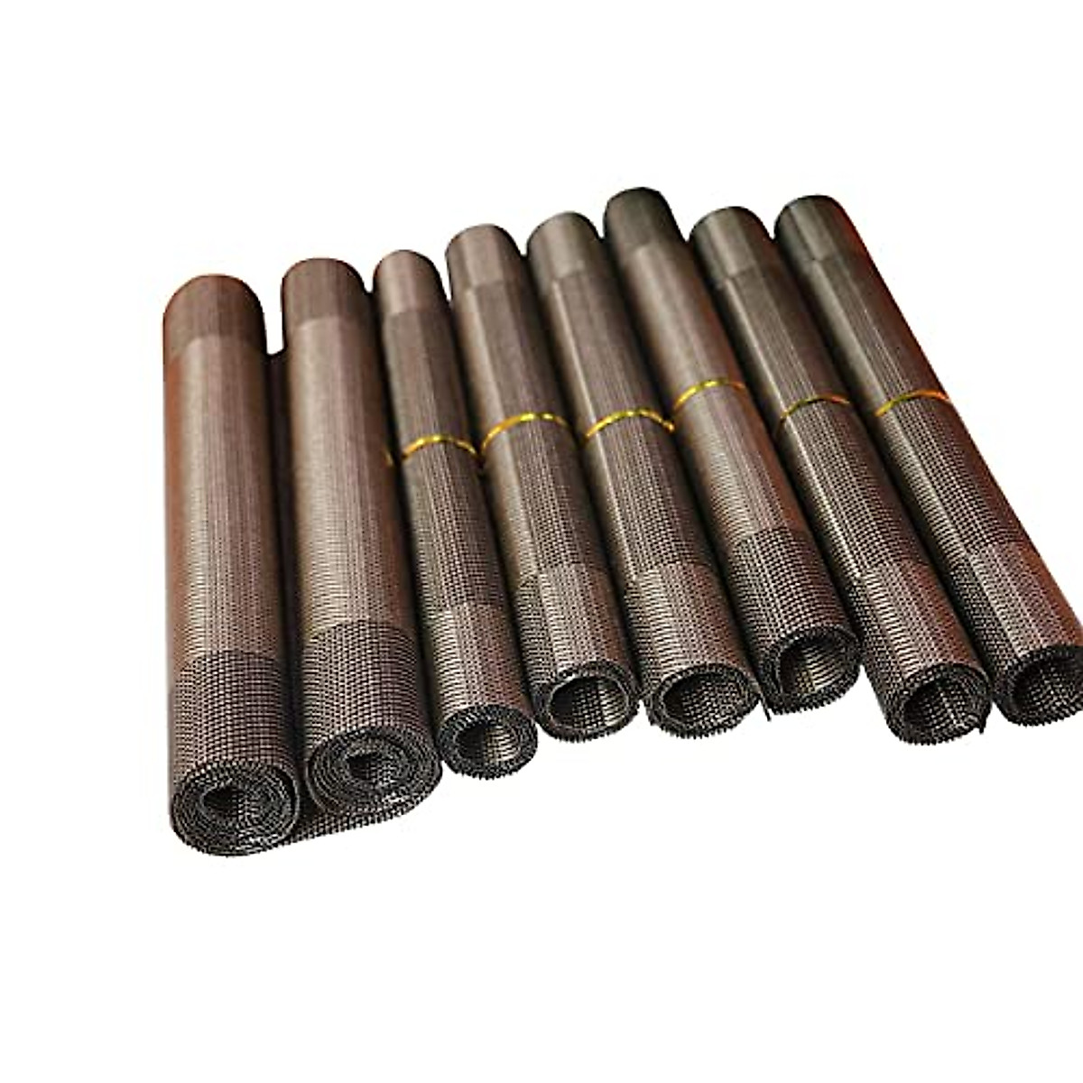 Placemats with Table Runner Sets Place Mats, Woven Crossweave Placemat Vinyl Kitchen Tablemat, Washable PVC Table Mats for Dining Table, Parties, Farmhouse, Thanksgiving, Christmas & Gathering (Brown)