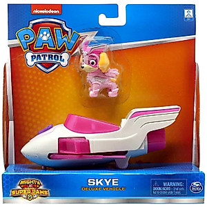 Paw Patrol Mighty Pups Super Paws Deluxe Vehicle with Collectible Figure (Skye)