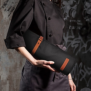 Alpen Outdooor Chef Knife Bag 9 Pocket Roll Bag Waterproof with PU Belt, Protable Cooking Tools bag, Culinary Gifts for Chefs & Students