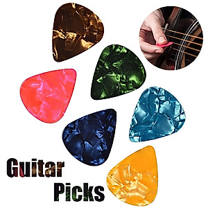 MOREYES Guitar Capo Tuner Clip on Guitar, Violin, Bass, Ukulele Chromatic with Picks (Tuner and Black Capo)