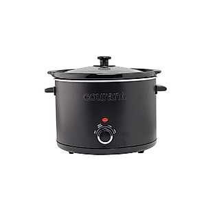 Courant Slow Cooker 5.5 Quart Crock, with Easy Cooking Options, Dishwasher Safe Pot and Glass Lid, Matte Black