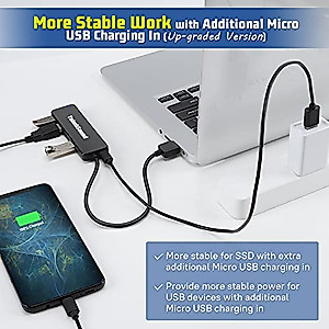 4-Port USB Hub 3.0, T-Sound USB Splitter for Laptop, Ps4 Keyboard and Mouse Adapter for Dell, Asus, HP, MacBook Air, Surface Pro, Acer, Xbox, Flash Drive, Mobile HD, Console, Printer, Camera …