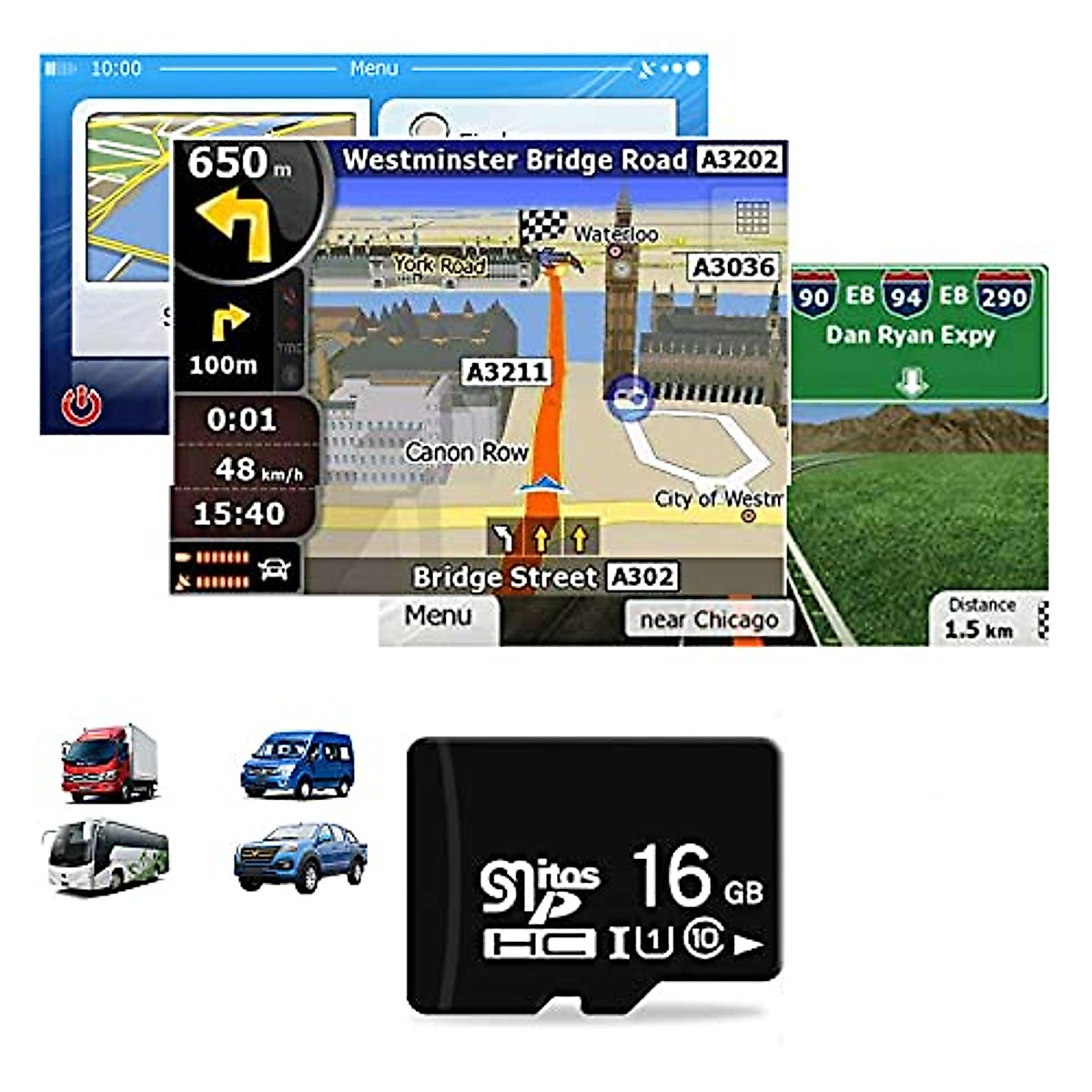 16GB GPS Map Micro SD Card Navigation North American United States Canada Mexico US map for Android Offline Map for IGO 2019 Year Vesion