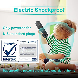 Loitinsy Outdoor Power Strip Weatherproof, Waterproof Flat Plug with 3 Outlets, 6.5 FT Extension Cord, Overload Protection and Shockproof, Suitable for Home and Outside, Wall Mountable, Black