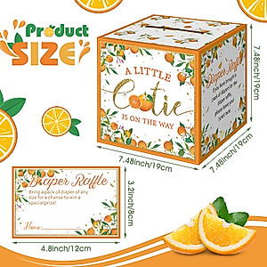 51 Pieces Little Cutie Diaper Raffle Tickets with Diaper Raffle Card Box for Baby Shower Decorations Little Cutie Diaper Raffle Sign Box Diaper Raffle Game Insert Advice and Wishes Diaper Raffle