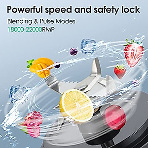 Portable Blender, Personal Size Blender for Shakes and Smoothies with 6 Blades, 270W, 20 Oz, IP67 Water-Resistant, USB-C Rechargeable 4000mAh Battery, Blending and Pulse Modes(Black)