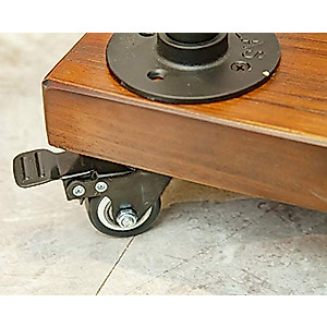 DOFURNILIM Industrial Pipe Clothing Racks, Rolling Garment Racks, Hall Tree on Lockable Wheels with Shelves and Shoes Storage, Heavy Duty Clothes Rack (two tiers garment rack)