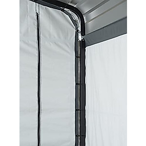 Arrow Sheds Amazon Exclusive 10' x 15' x 7' 29-Gauge Carport with Galvanized Steel Roof Panels and Enclosure Kit, Charcoal