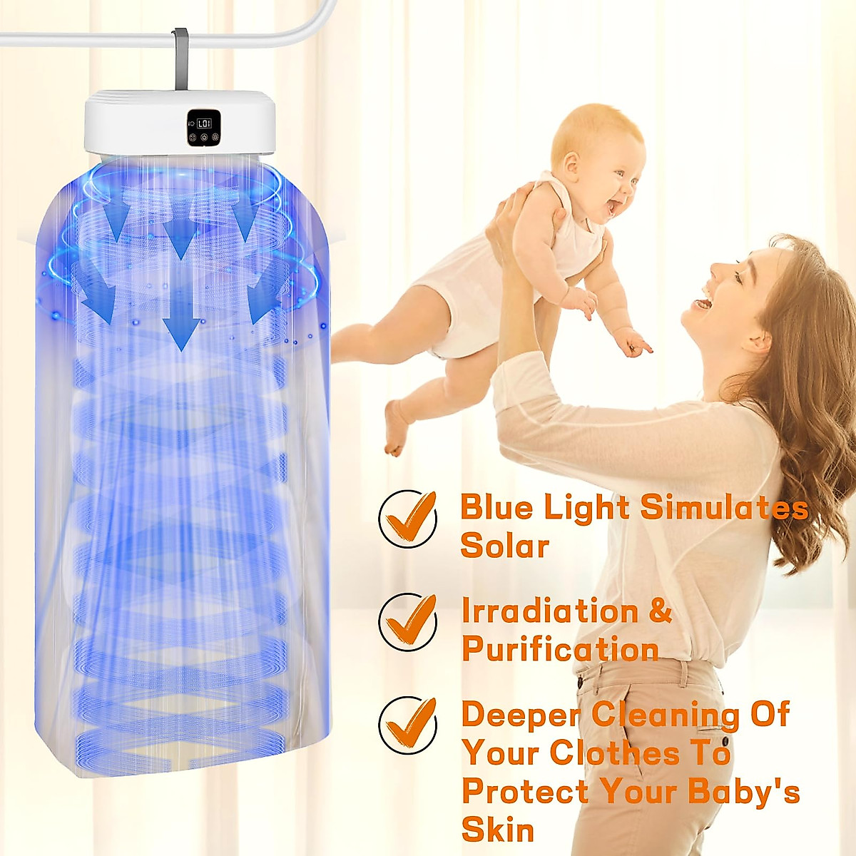 Portable Clothes Dryer, Electric Laundry Dryer with Remote Control, Foldable Mini Drying Machine With Dryer Bag for Apartment, RV, Travel, Home for Light Clothes, Underwear, Baby Clothes