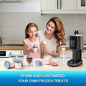 DENEBORE for Ninja Creami Pints and Lids - 4 Pack,16OZ Compatible with NC299AMZ & NC300s Series Ice Cream Makers, Extra Cups Replacement for Ninja Creamy Containers Airtight Anti-slip Dishwasher Safe