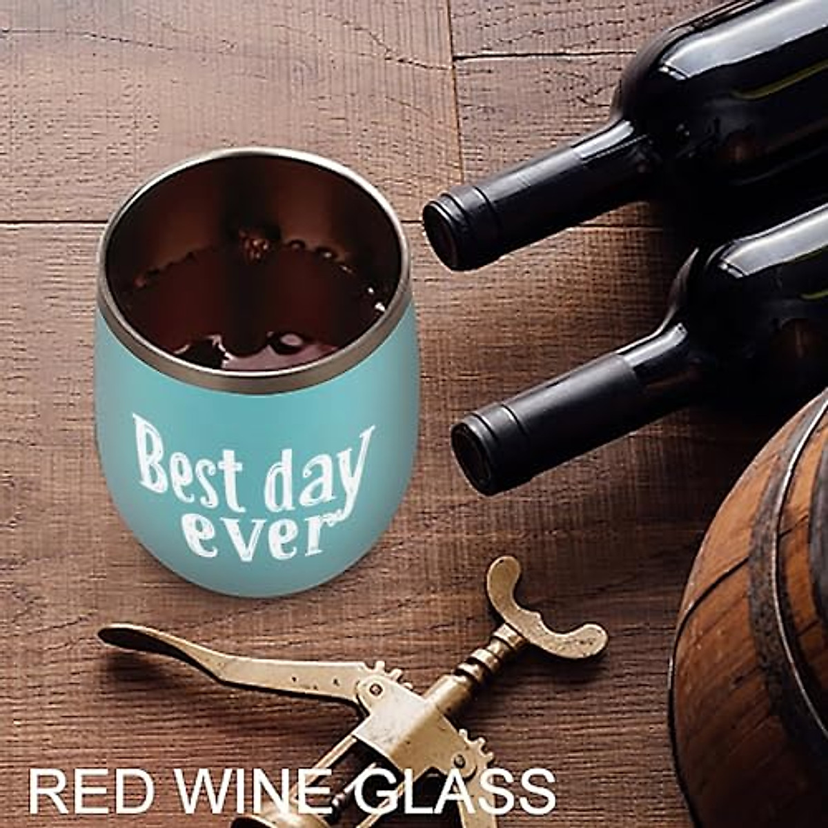 Best Day Ever Funny Wine Tumbler 12 Oz Stainless Steel Insulated Mug Double Wall Water Cup with Lid