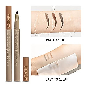 MAKETOPYZN Liquid Eyebrow Pen, Long-Lasting Microblading Effect Pencil, Quick Drying Waterproof Smudge-proof Eyebrow Makeup(Brown)
