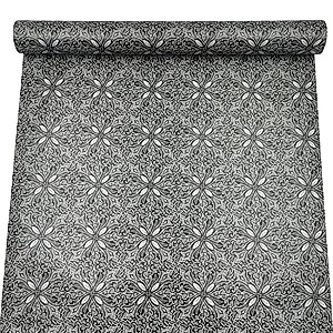 Helianthusun 32.8ft Roll Black Petal Peel and Stick Wallpaper Removable Wall Countertops Backsplash Waterproof Drawer Shelf Liner (L-393.7x17.7 inches)