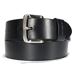 Carhartt Men's Big and Tall Casual Belts, Available in Multiple Styles, Colors & Sizes, Bridle Leather Classic Buckle (Black), 52