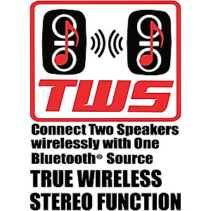 Naxa Electronics NDS-4503 Portable Dual 4″ Wireless Party Speaker with Disco Lights, Up to 2 Hours Play Time, FM Tuner, USB Port, MicroSD Card Slot, and 3.5mm Input, Black