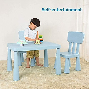 Walnut Childrens Kids Plastic Table and Chair Set Learning Studying Desk for Home Kindergarten Kids Table and Chair (Color : D)