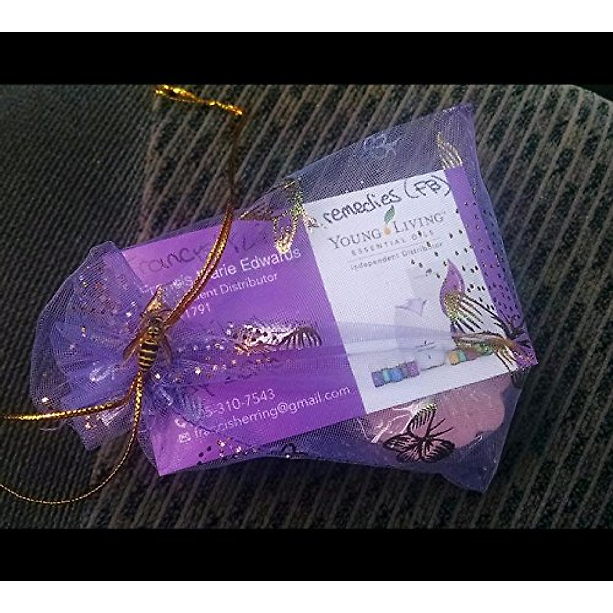 Ankirol 100pcs Mini Sheer Organza Wedding Favor Bags 3.5x4.5'' Luxury Jewelry Candy Gift Card Bags with Gold Line Drawstring Pouches Butterflies (Light Purple)