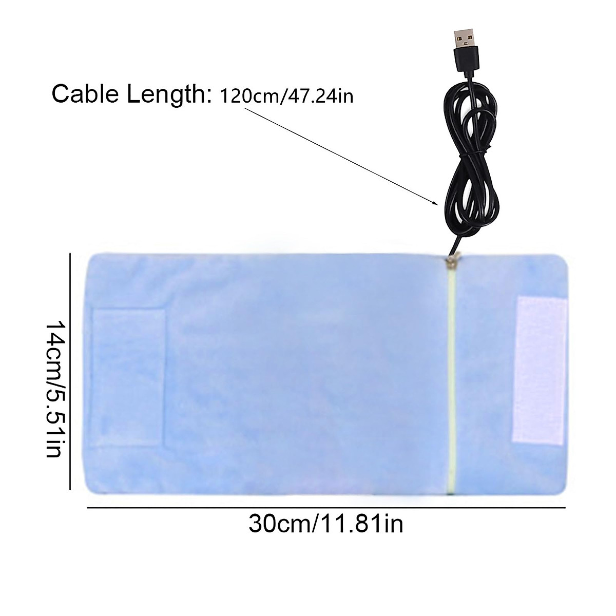 Bottle Warmer, Crystal Velvet USB Portable Travel Mug Milk Warmer Insulated Storage Bag, Sandwich Structure Insulated Safety Design (Blue)