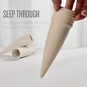 Slow Seep White Terracotta Vacation Plant Waterer 8 Pack Self Watering Stakes for Outdoor and Home Plants