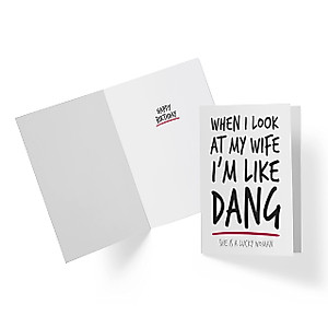 Sweet and Funny Birthday Card for Wife, Large 5.5 x 8.5 Birthday Card for Her, Wife Birthday Card, Happy Birthday Card for Wife from Husband, Karto Look Wife