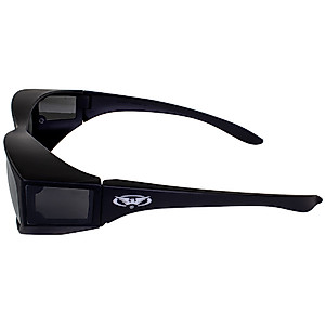 Global Vision Escort Safety Glasses Fit Over Most Eyewear Smoke Lenses (Black Smoke)