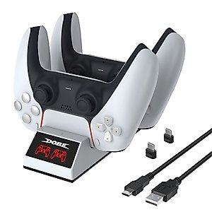 PS5 Controller Charging Station with 2 in 1 Fast Charging Cable and Led Indicator for Playstation 5 Controller and Edge Charger Station Docking Station