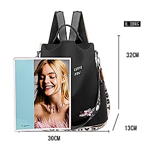 sikiwind Women Oxford Cloth Embroidery Flower Pattern Backpack Zipper School Bag