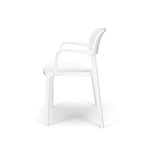 HON Basyx Prodigy Commercial-Grade 2-Pack Stackable Arms, Indoor & Outdoor Chair, White