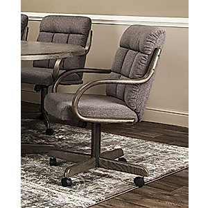 Caster Chair Company Garrett Swivel Tilt Caster Dining Arm Chair in Smoke Tweed Fabric (1 Chair)