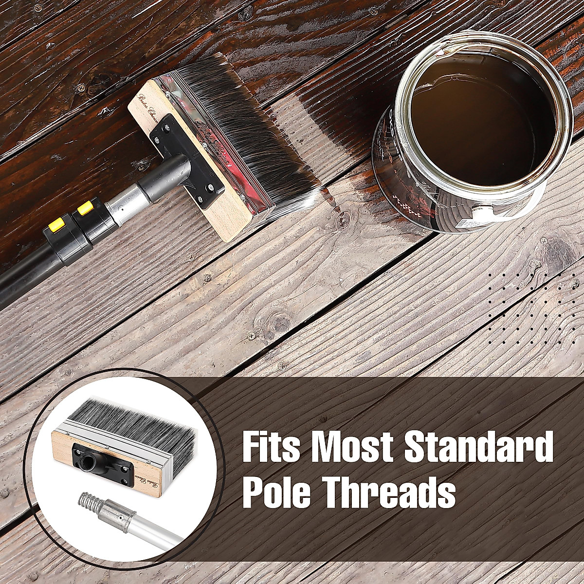 Bates- Deck Stain Brush, 7.5-Inch, Stain Brushes for Wood, Deck Stain Applicator, Deck Brush, Wide Paint Brush, Large Paint Brushes, Wood Stain Brush, Masonry Brush, Wood Stain Applicator