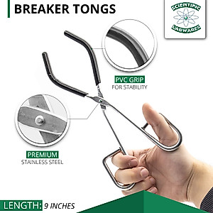 Scientific Labwares Essential Lab Tools Starter Pack - Crucible Beaker Tongs Lab Spatula Scoop Spoon Test Tube Clamps Sterilizer Forceps Tweezers - Premium Quality