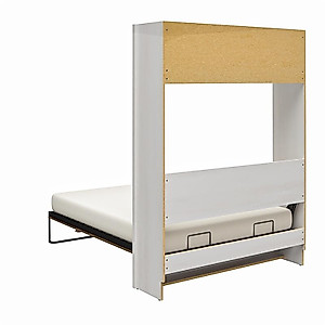 Atlin Designs Transitional Wood Full Murphy Wall Bed in Ivory Oak