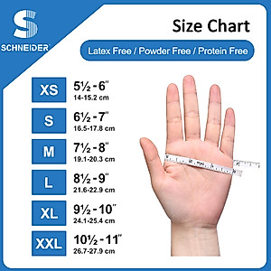 Schneider Nitrile Exam Gloves, 5 mil, Large, Box of 50, Heavy Duty Disposable Gloves, Textured, Latex Free, Food Safe, Industrial Gloves for Medical, Cleaning, Cooking, Blue